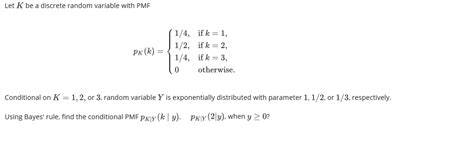 Solved Let K Be A Discrete Random Variable With Pmf 14 If