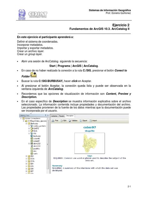 02 Arccatalog 02 Pdf Metadatos Sistema De Información Geográfica