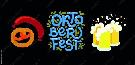 Vetor De Oktoberfest Handwritten Typography Header For Signboard