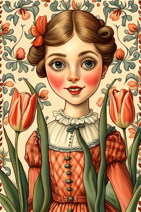 Cartoon Dutch Girl With Tulips By 77tradewinds On Deviantart