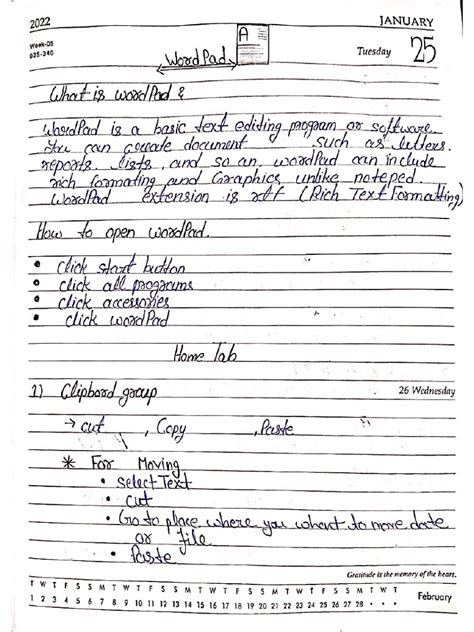 Word Pad Notes Pdf