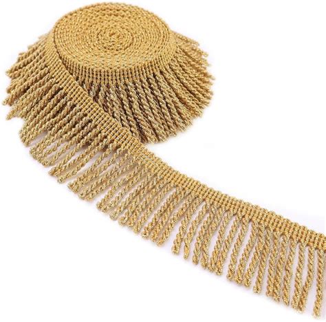 Bullion Fringe Trim Gold Fringe Trim 3 Yards Glitter Fringe Tassel Trim