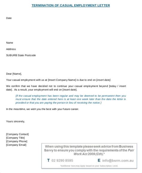 10 Employee Termination Letter Templates Doc Pdf Ai