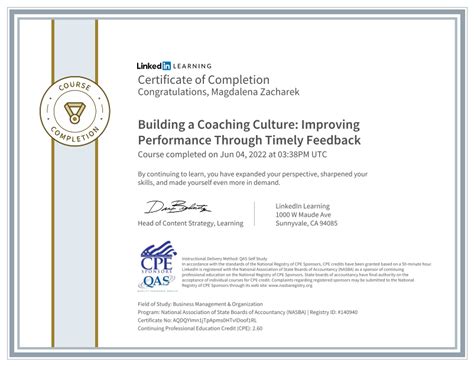 Magdalena Zacharek On Linkedin Certificate Of Completion