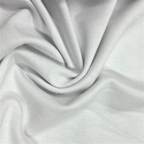 White Bamboo Stretch French Terry Fabric 380 Gsm Knit In The Usa