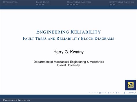 Fault Trees And Reliability Block Diagrams Engineering Reliability