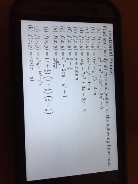 Solved Find And Classify All Extremal Points For The Chegg