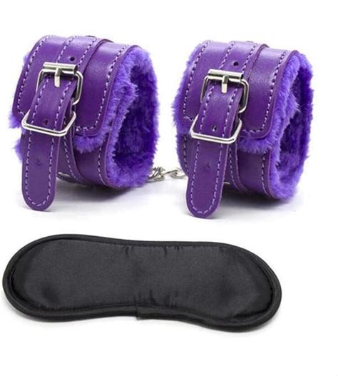 Erotische Lederen Sm Bondage Sex Oogmasker Met Handboeien Blinddoek