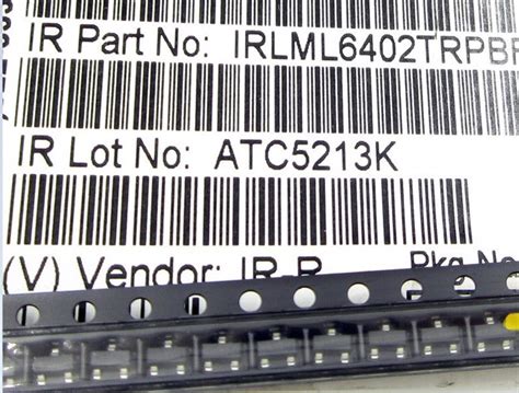 50pcs Irlml6402 Irlml6402trpbf Ir Mosfet P Ch 20v 37a Sot 23 New Ebay