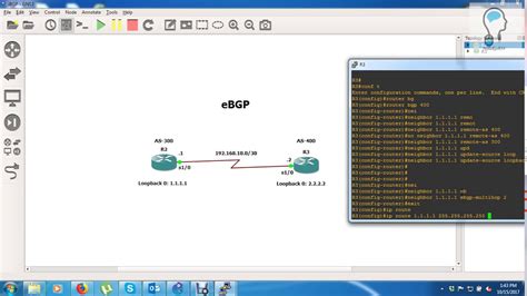 Bgp Ebgp Configuration With Loopback In Gns3 Basic Configuration