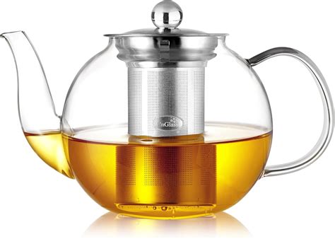 Cnglass 600ml203oz Glass Teapot With Removable Infuserclear Tea