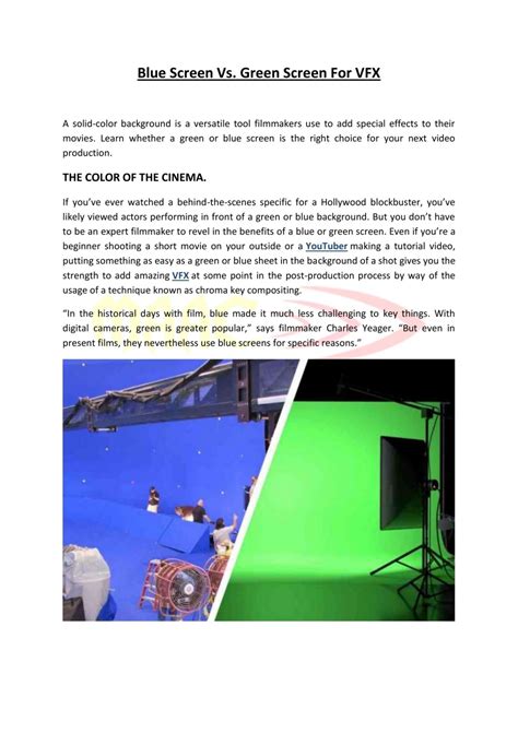 Blue Screen Vs Green Screen For Vfx Maac Secunderabad