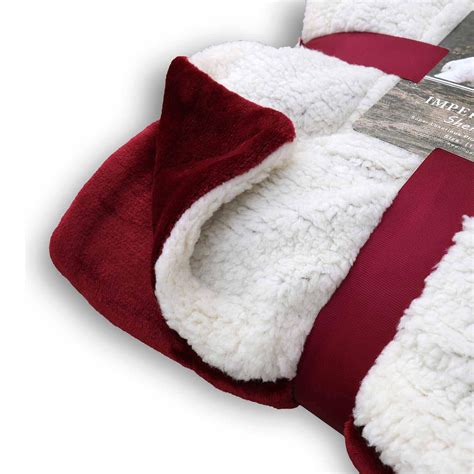 Burgundy Throw Single Double And King Size Sherpa Blanket Fleece Throw