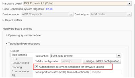 Set Com Port For Upload And Communication In Simulink