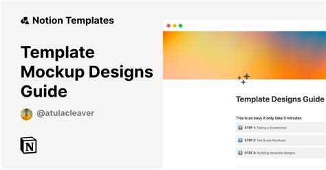 Template Mockup Designs Guide Template By Atul Notion4creators