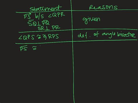 Solved Write A Two Column Proof Of The Angle Bisector Theorem Given P S Bisects ∠q P R S Q