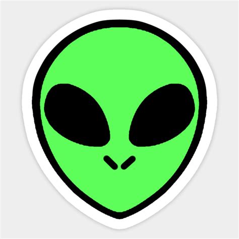 Green Sci Fi Alien Head Aliens Sticker Teepublic