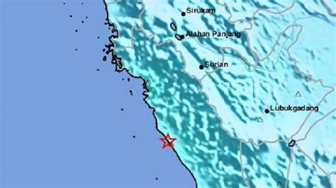 Gempa Magnitudo 56 Guncang Lenganyang Pesisir Selatan Sumbar