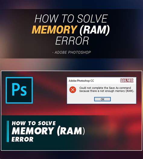 How To Solve Memory Ram Error Adobe Photoshop Photoshop Adobe