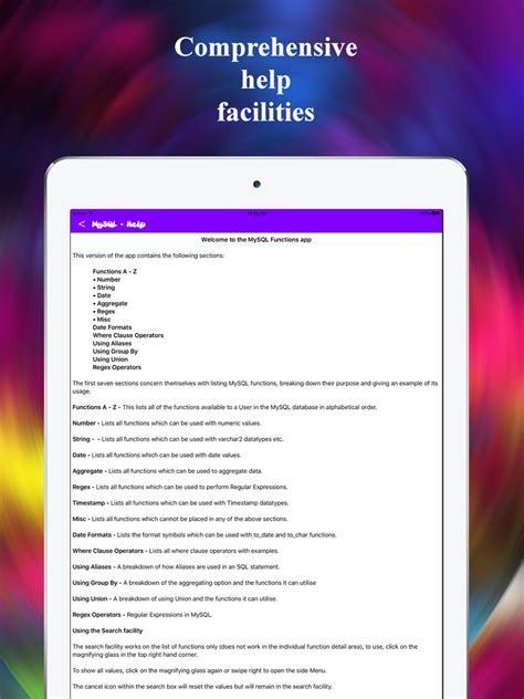 Mysql Functions Reference For Ios Iphoneipad Latest Version At 199