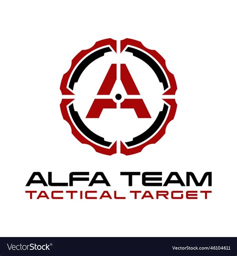 Military Of A Letter Tactical Target Logo Design Vector Image