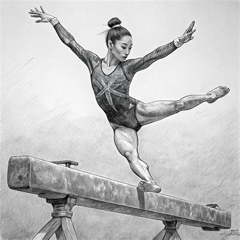 13000 Gymnastics Player Drawing Pictures
