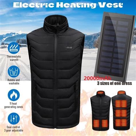 Hommes Femmes Usb Veste Chauffante Gilet Chauffant XL 2XL 3XL 20000mAh