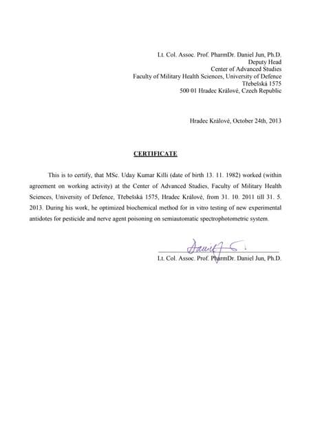 Certificate For Uday Kumar Killi Pdf