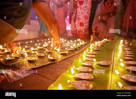 Jamshedpur India 03rd Oct 2022 Hindu Devotees Perform The Rituals