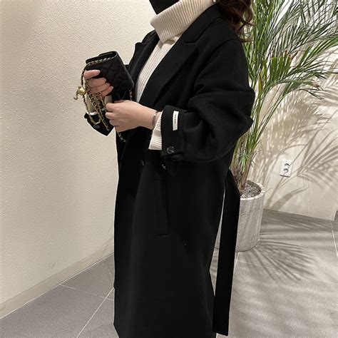 인기재진행 울100 더블 버튼 핸드메이드 벨트 롱 코트 와이드 커프스코트 루즈핏 세련된코트 에이블리