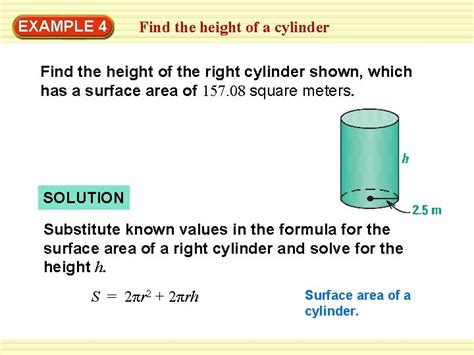 EXAMPLE 3 Find The Height Of A Cylinder