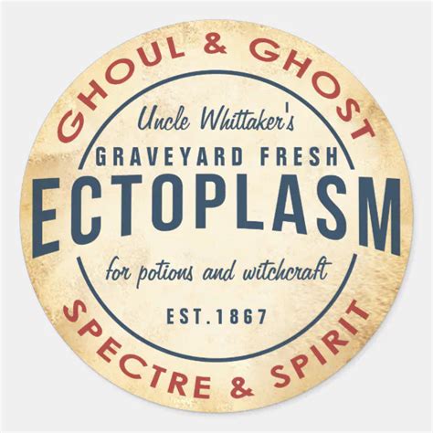 Halloween Vintage Ghost Ectoplasm Potion Sticker Zazzle