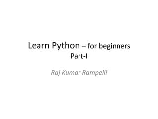 Learn Python For Beginners Ppt
