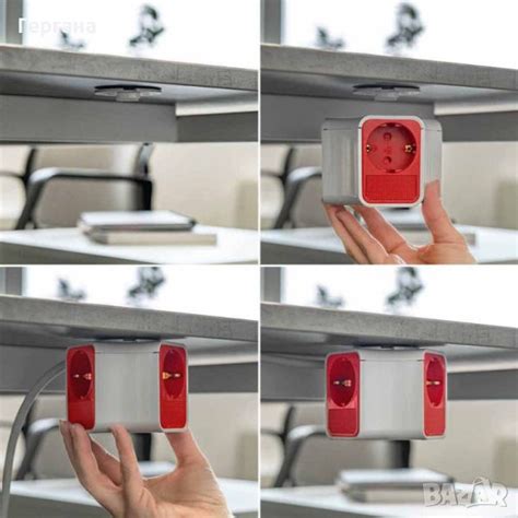 Разклонител Muhler с ключ 3 гнезда 2x Usb порта тип А C в