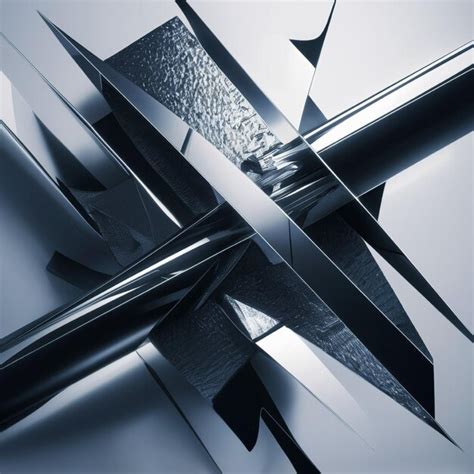 Futuristic Abstract Design With Metallic Textures Premium Ai Generated Image