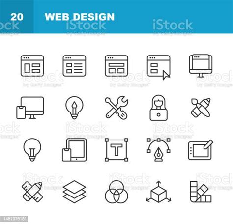 웹 디자인 라인 아이콘입니다 편집 가능한 스트로크 코딩 프리랜서 그래픽 사용자 인터페이스 레이아웃 마케팅 프로그래밍 응답 디자인
