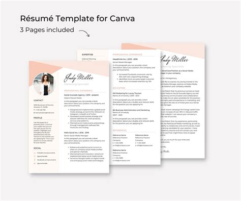 Moderne Lebenslauf Vorlage Canva Kreative Cv Vorlage Cover Letter