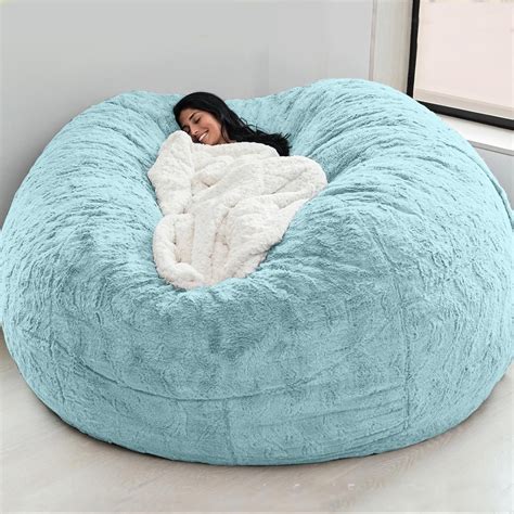 빈 백 소파 커버 푹신한 모피 빈백 침대 슬립 커버 레이지 소파 리클라이너 푸프 케이스 바닥 좌석 소파 직송빈백 쇼파 Aliexpress