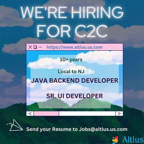 Altius Technologies Inc On Linkedin Hiring Jobs Java Ui
