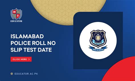 Islamabad Police Roll No Slip 2024 Test Date Educatoracpk