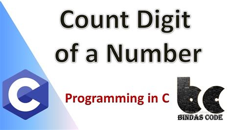 Program To Count Digits In A Number In C Language Bindas Code Youtube