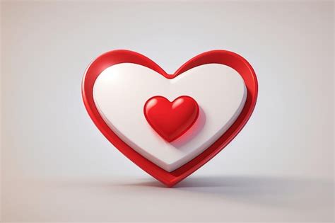 Premium Photo D Vector Icon Message Dialog Button With Red Heart