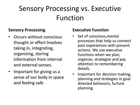 Ppt Sensory Processing Disorders And Executive Function Powerpoint