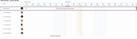 Sticky Row Issue Neuronetio Gantt Schedule Timeline Calendar