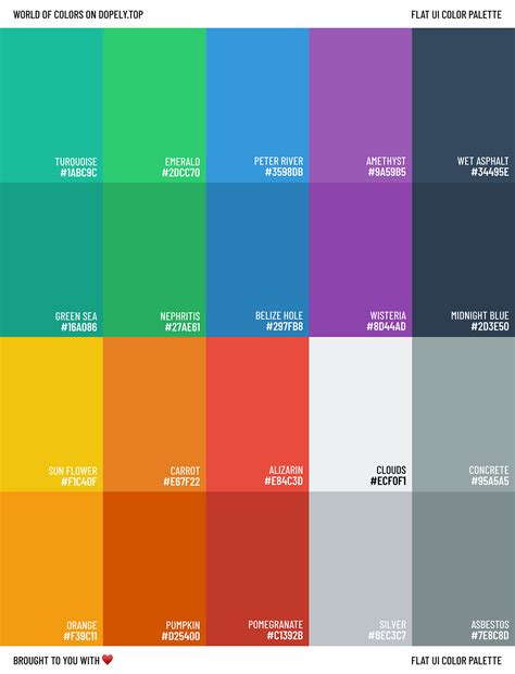 flat ui color palette behance