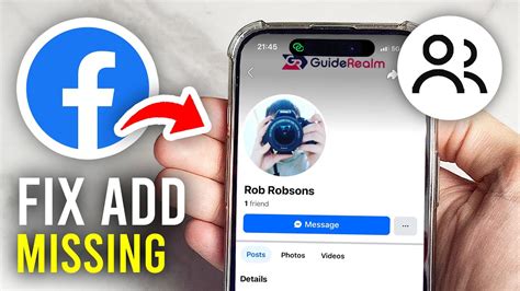 fix add friend button not showing on facebook full guide youtube