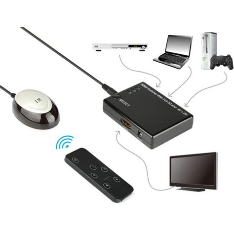 Switch With Remote Control Input Output HDMI Audio Video Switch And Splitter Audio Video
