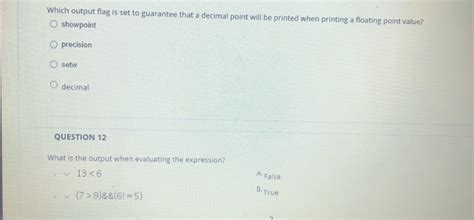 Solved Which Output Flag Is Set To Guarantee That A Decimal