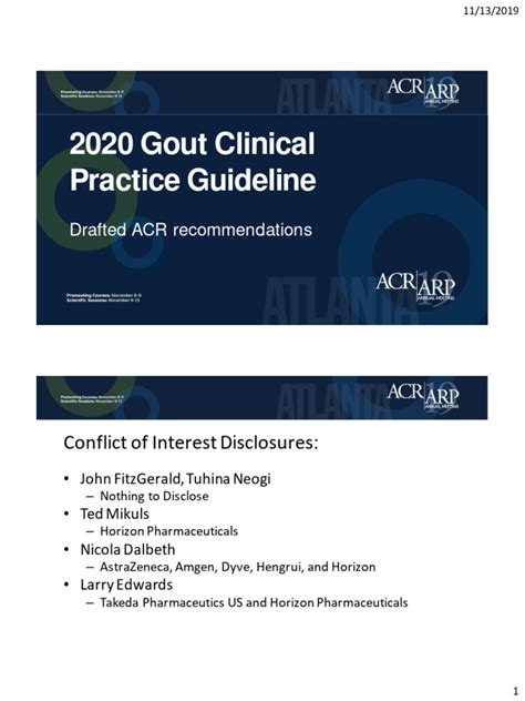 2020 Gout Clinical Practice Guidelines Pdf