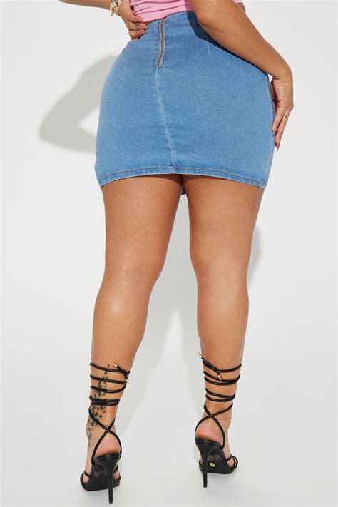 Sis Side Slit Mini Skirt Dark Denim Fashion Nova Skirts Fashion Nova